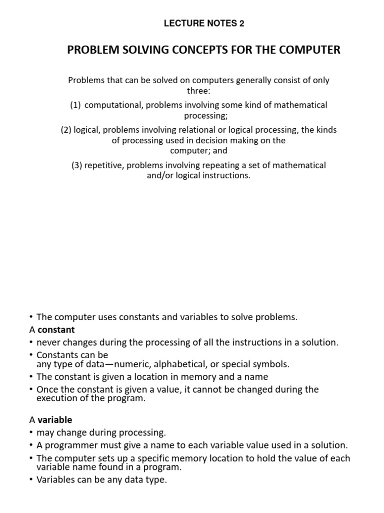 LN 2 | Download Free PDF | Computer Data Storage | Programming