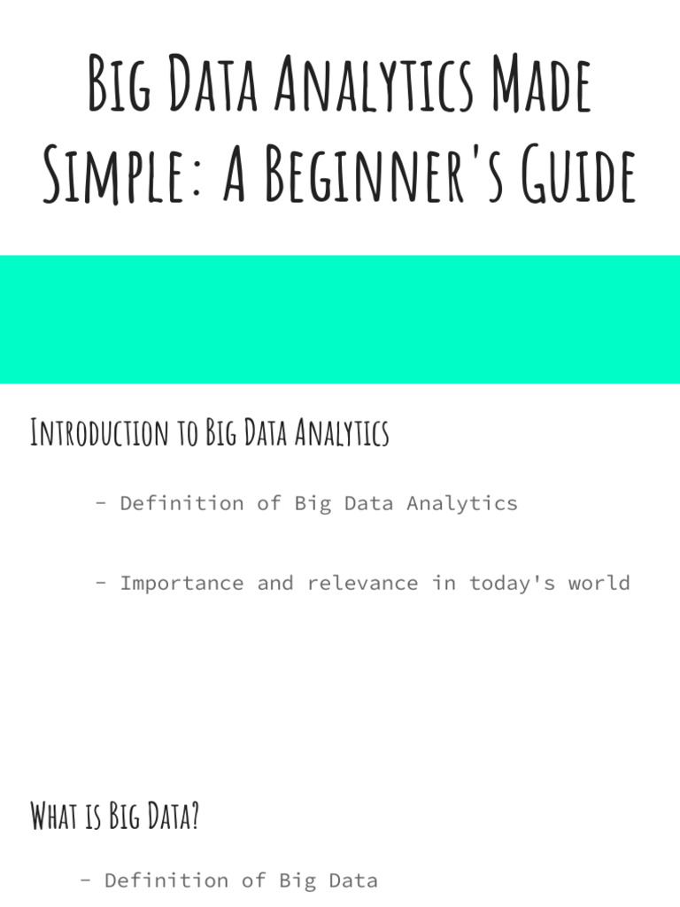 Big Data Analytics Made Simple - A Beginner's Guide | PDF | Computers
