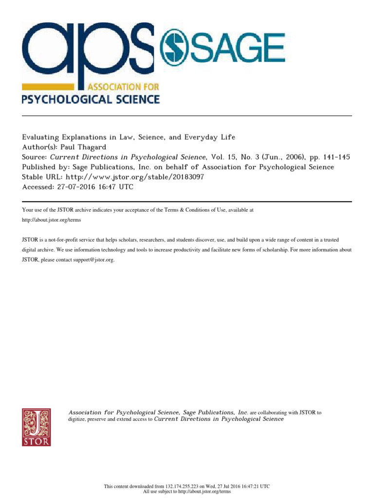 Association For Psychological Science, Sage Publications, Inc. Current ...