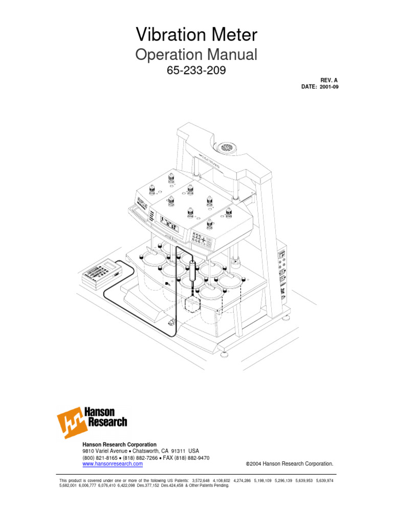 Service Vibration Meter Operation Manual | PDF | Calibration | Metrology