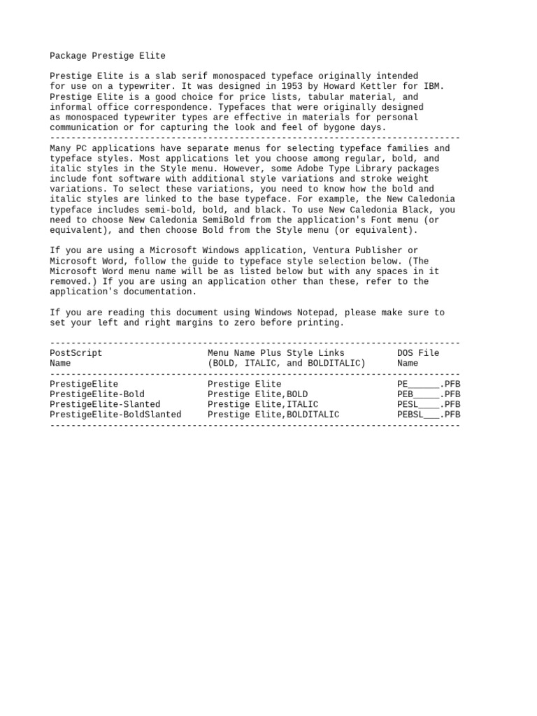 Prestige Elite | PDF