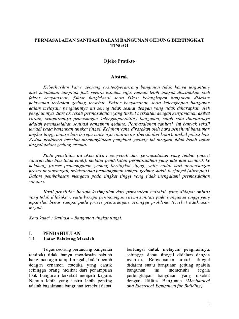 Adoc - Pub Permasalahan Sanitasi Dalam Bangunan Gedung Bertin | PDF | Seni | Sains & Matematika