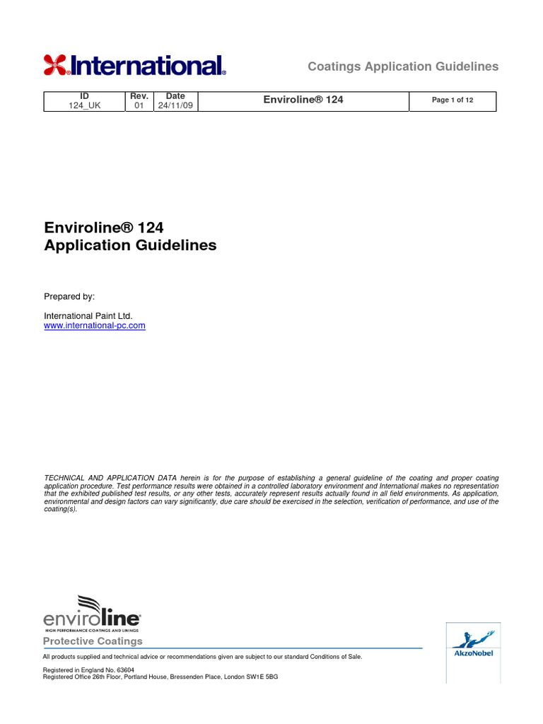 Enviroline 124 Application Guideline | PDF | Corrosion | Ventilation ...