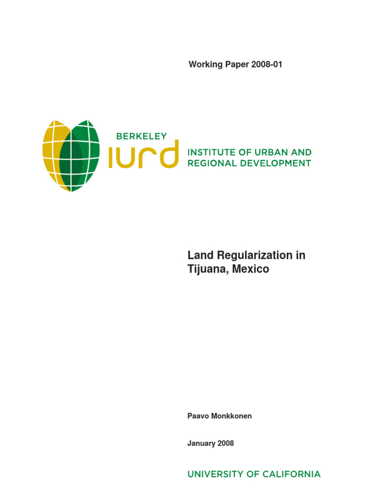 Land Regularization in Tijuana, Mexico | PDF | Ordinary Least Squares ...
