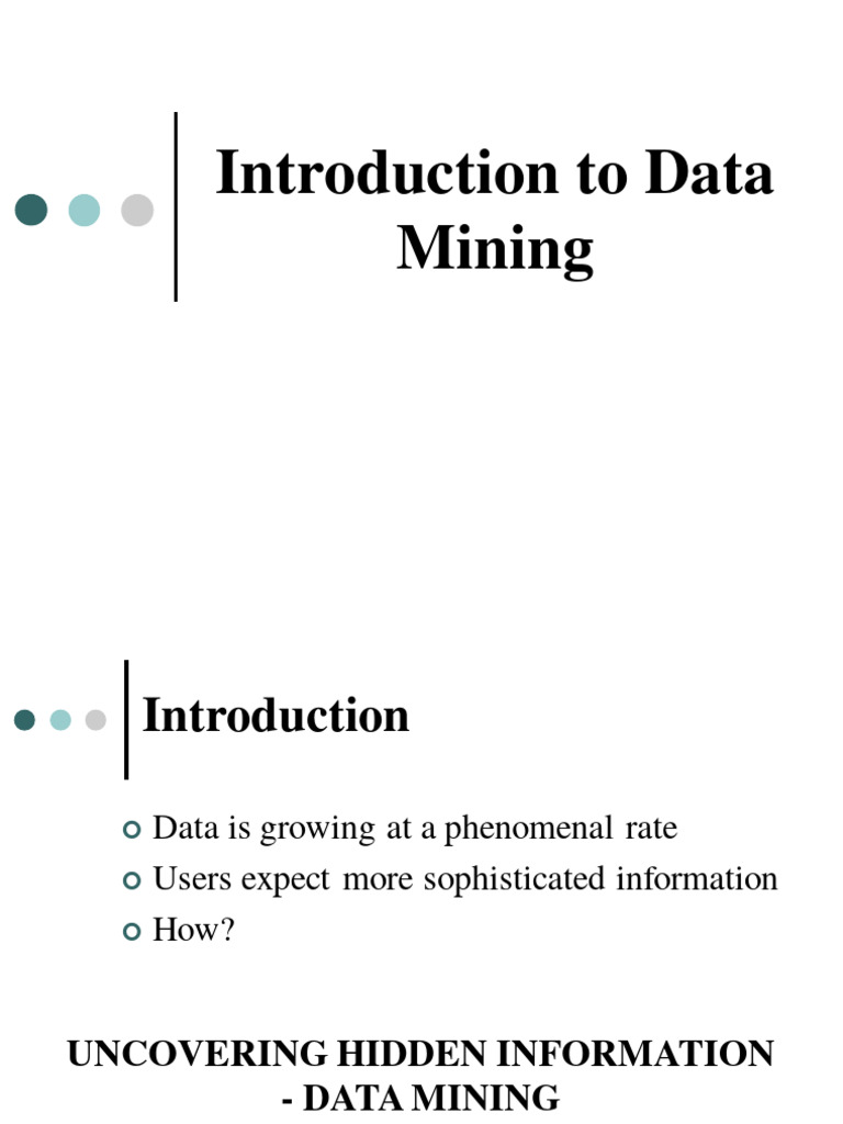 Unit 4 Intro DM | PDF | Data Mining | Cluster Analysis
