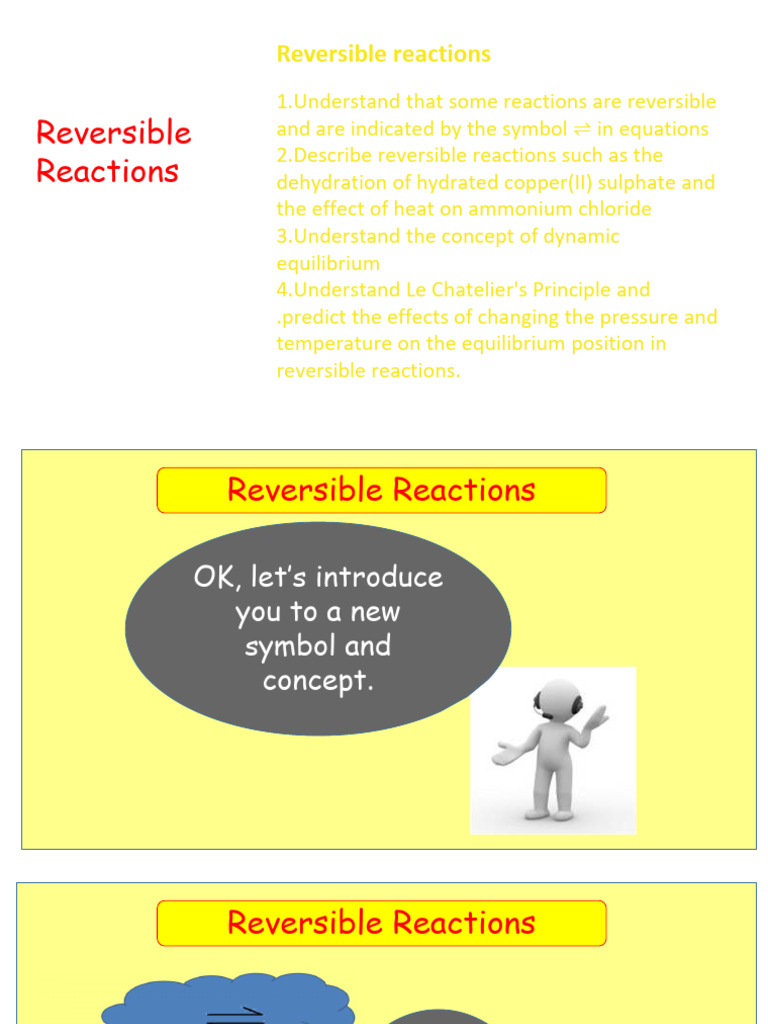 Reversible Reactions | PDF | Chemical Reactions | Chemical Equilibrium