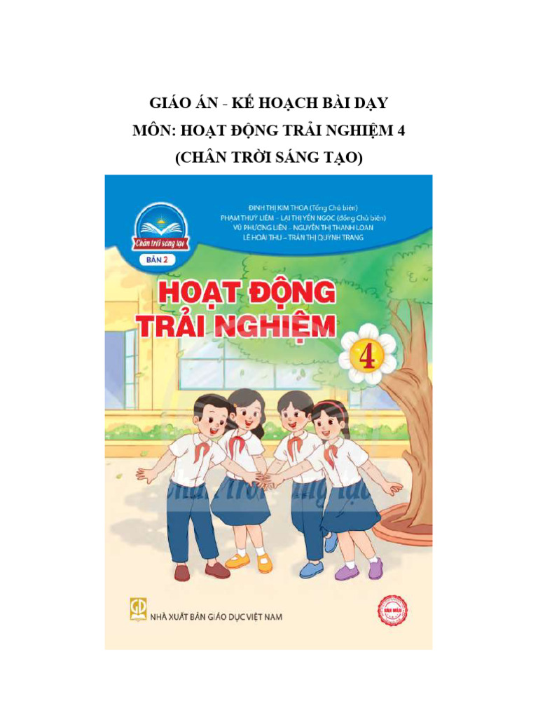 Giao an Hoat Dong Trai Nghiem 4 Sach Chan Troi Sang Tao 4217 | PDF