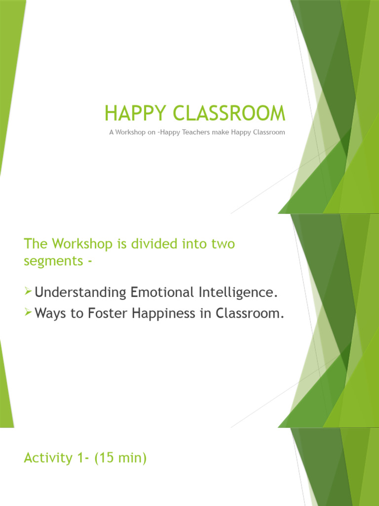 Happy Classroom Pdf Emotional Intelligence Teachers