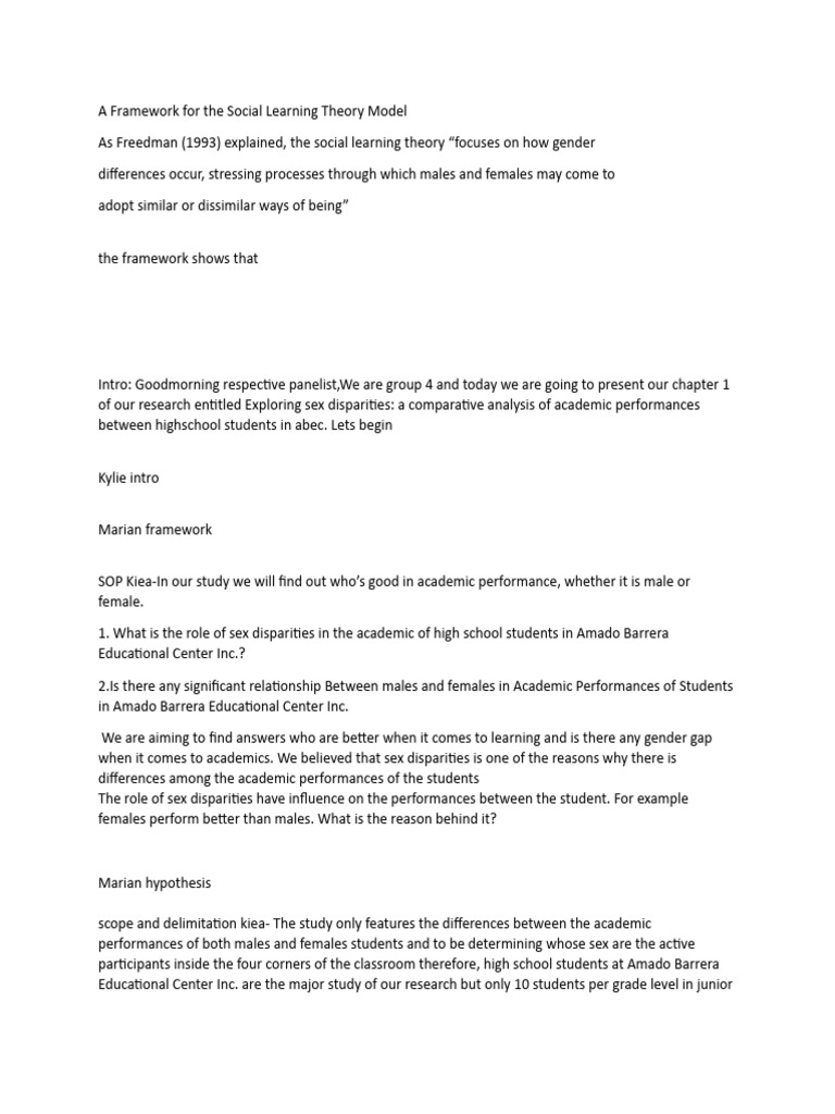 A Framework For The Social Learning Theory Model | PDF | Learning ...