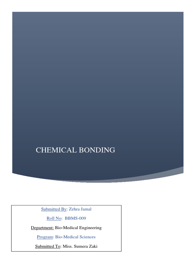 Assignment#1 Chemistry | PDF | Covalent Bond | Chemical Bond