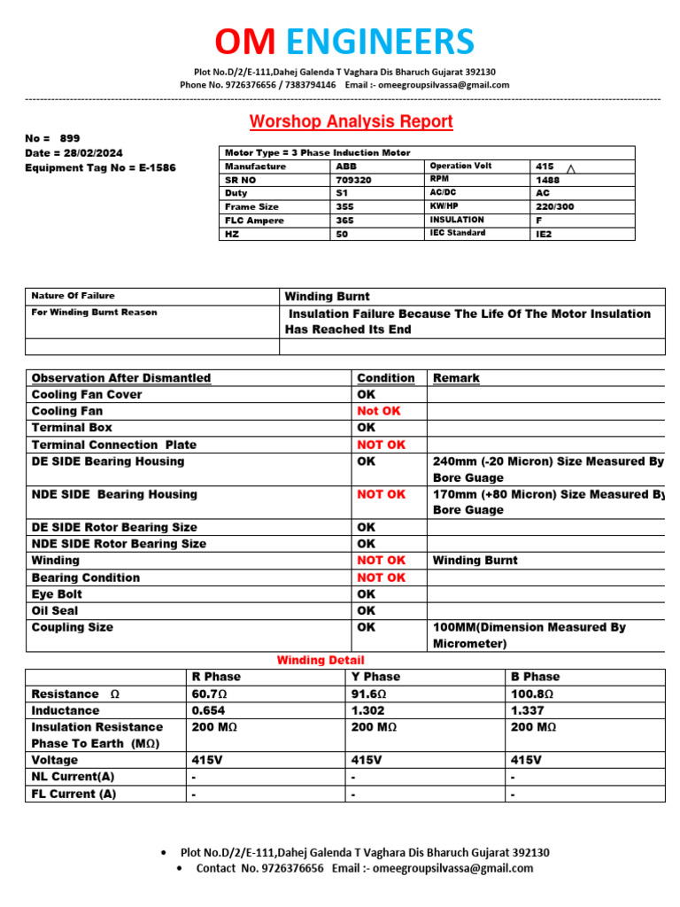 Wolkem India 300 HP Motor Against RGP 323002412239 | PDF | Electric ...