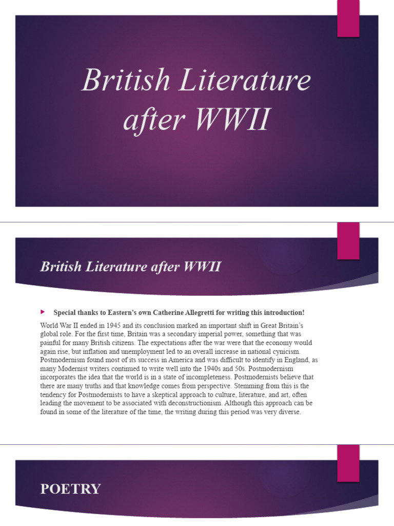 British Literature After WWII | PDF | J. K. Rowling