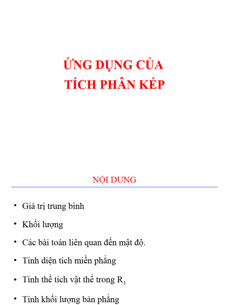 TÍCH PHÂN KÉP ( NG D NG) 2021 | PDF