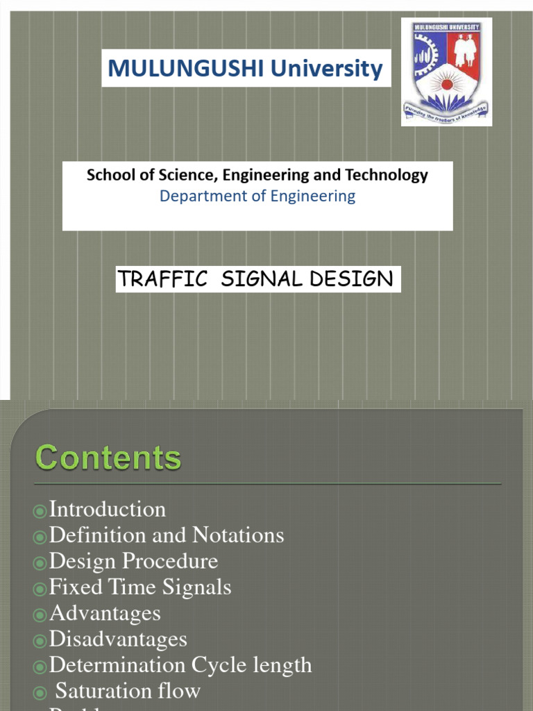Lecture 11 Design of Signalised Intersections | PDF | Traffic | Traffic ...