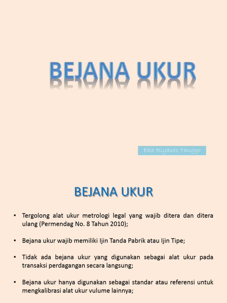 Metrologi Legal Yang Wajib Ditera Dan Ditera Ulang (Permendag No. 8 ...