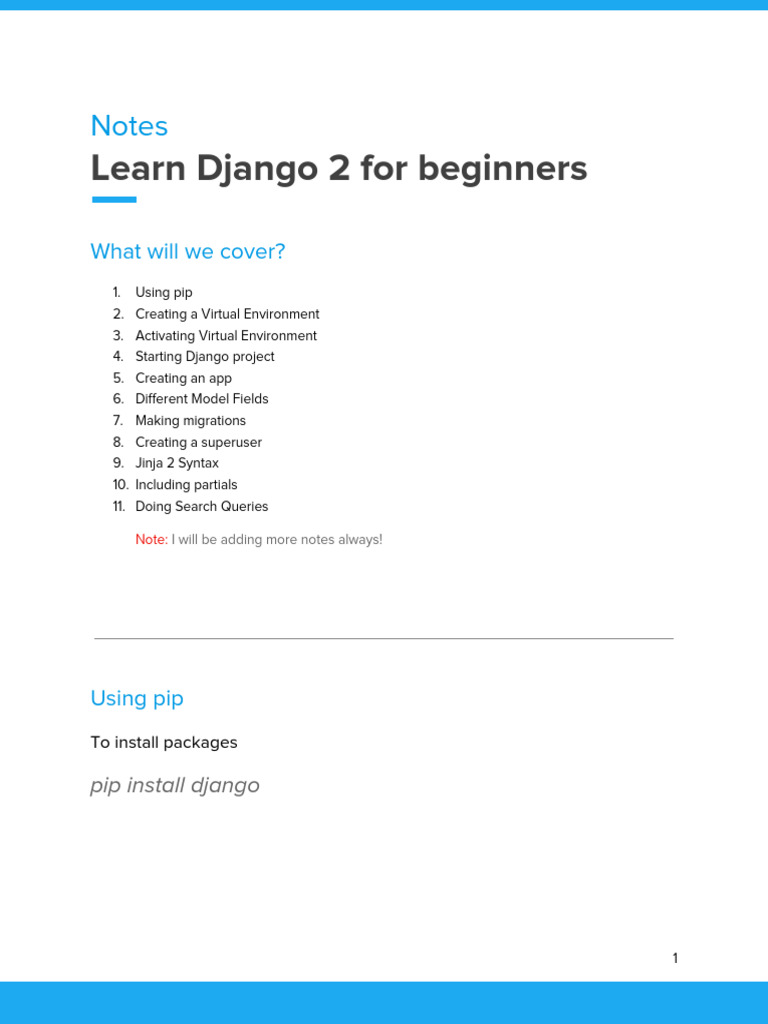 Notes For Django Beginners by Samir Phuyal | PDF | Teaching Methods ...