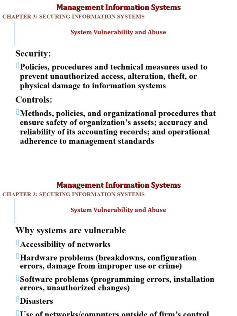 Chapter 3 B Mis | PDF | Computer Security | Security