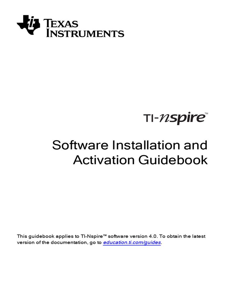 TI-Nspire Installation Guidebook EN | PDF