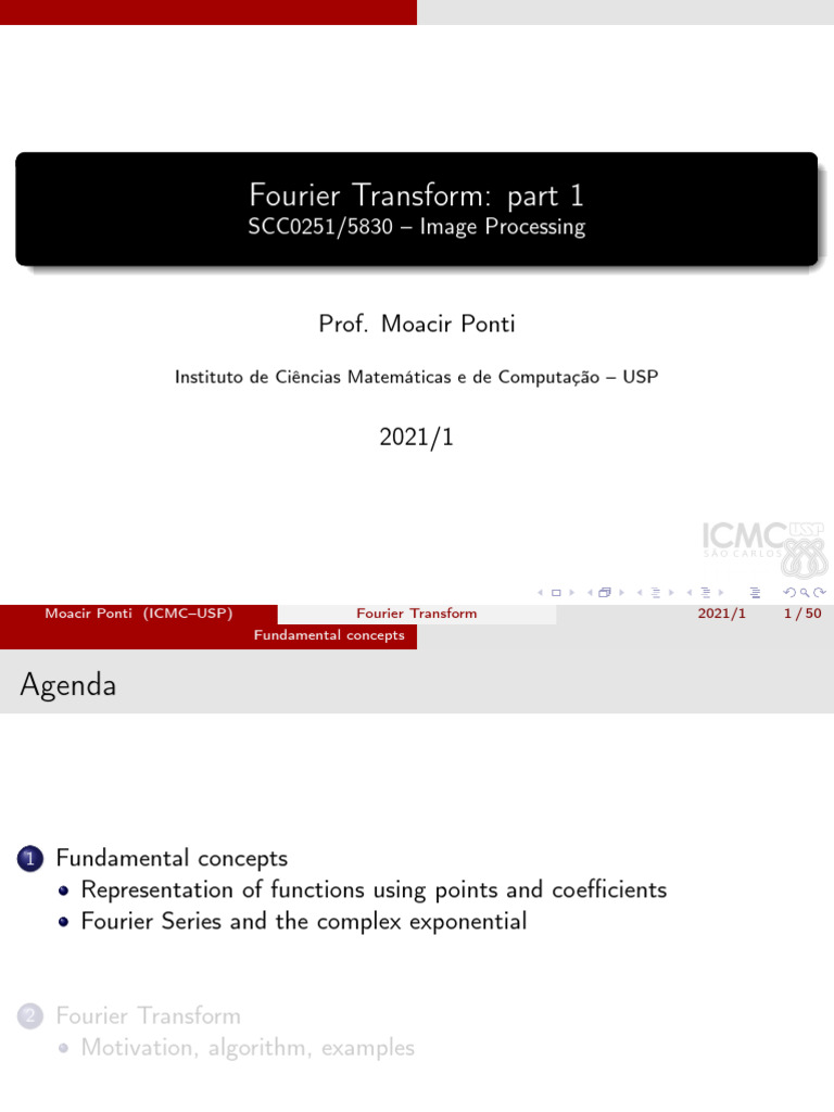 DIP 04 FourierTransform Part1 | PDF | Fourier Transform | Fourier Series