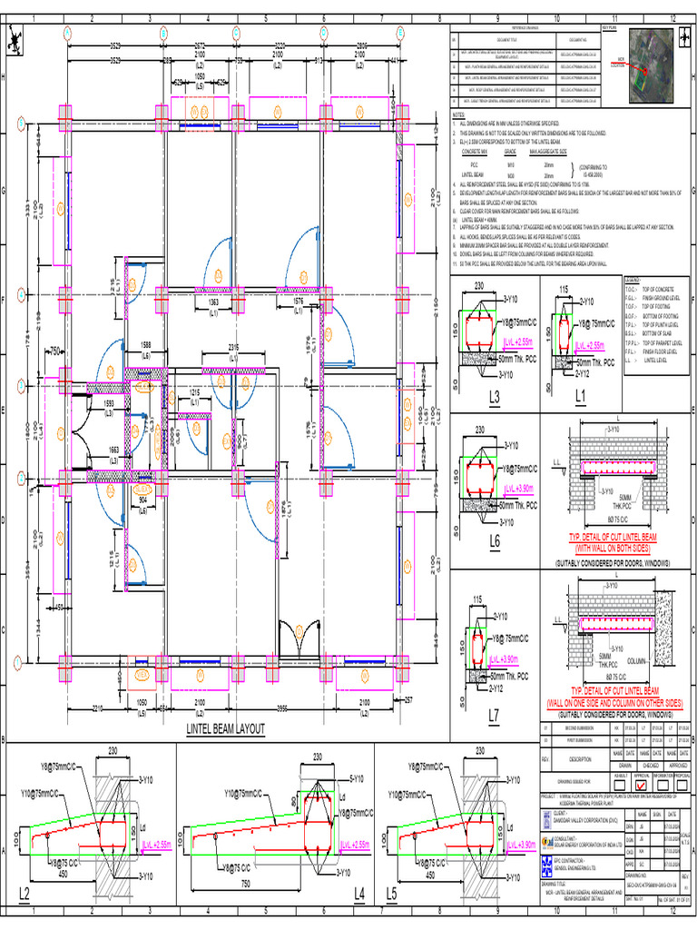 Seci-Dvc-Ktps6mw-Gwg-Civ-36 - MCR - Lintel Beam General Arrangement and Reinforcement Details ...