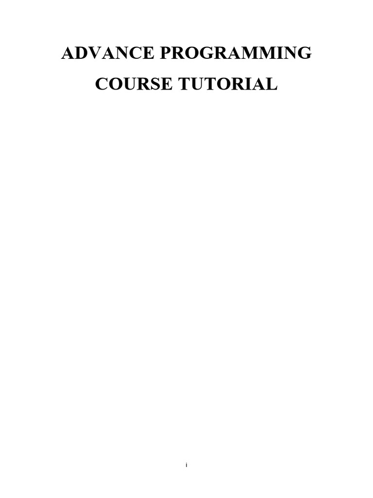 Advanced Programming Course Tutorial Pdf Control Flow Computer Network