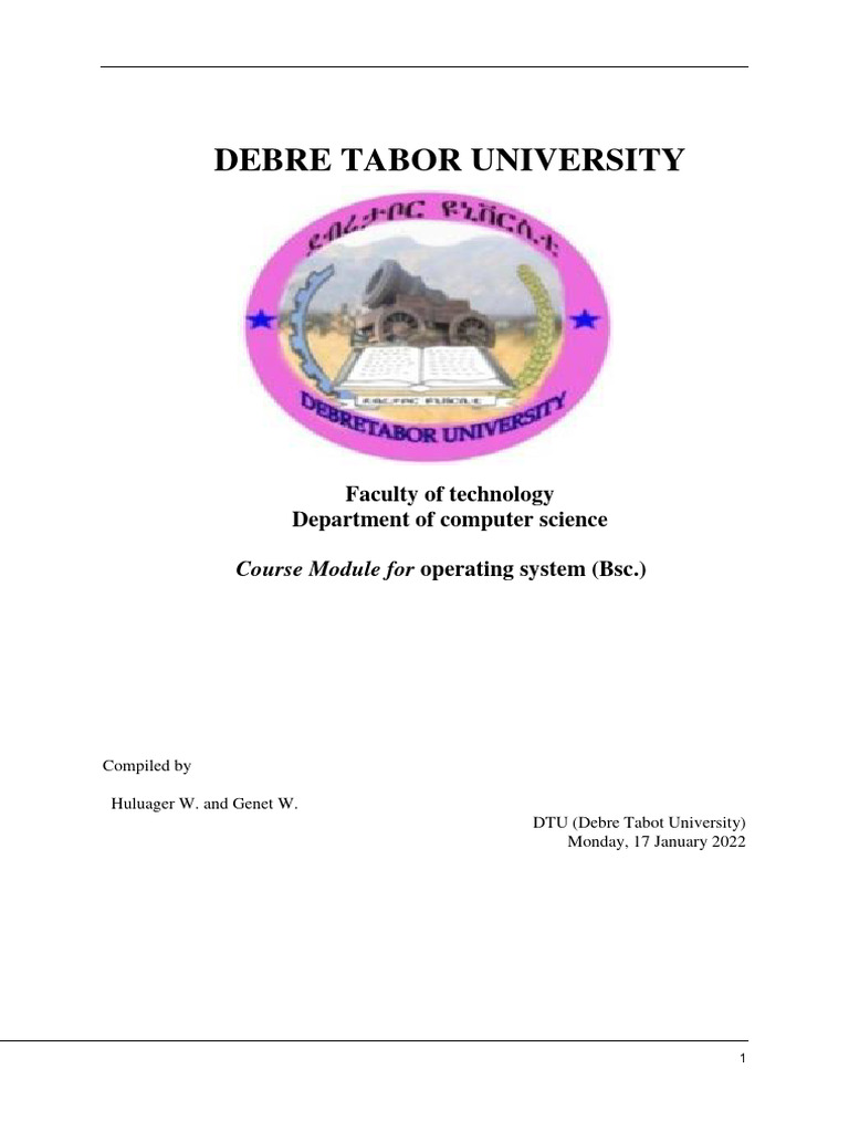 Operating System Module | PDF | Thread (Computing) | Process (Computing) Operating System Module | PDF | Thread (Computing) | Process (Computing)