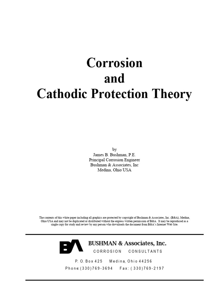 Corrosion and Cathodic Protection Theory | PDF | Corrosion | Anode
