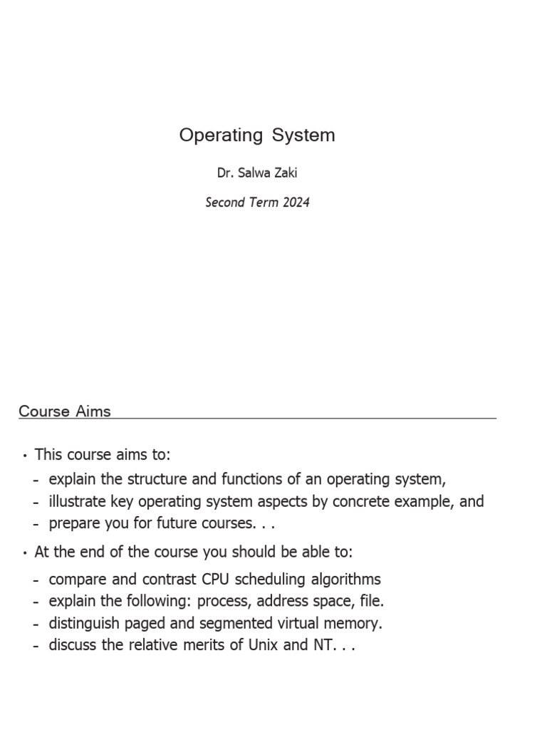 Os1a Slides | PDF | Operating System | Kernel (Operating System)