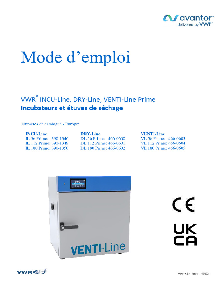 Manual VWR® INCU-Line, DRY-Line, VENTI-Line Prime Incubators and Ovens ...