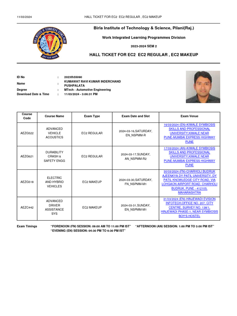 hall-ticket | PDF | Identity Document | Computing