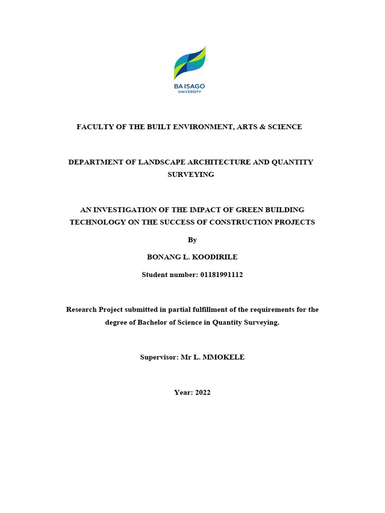 Final Research | PDF | Green Building | Sampling (Statistics)