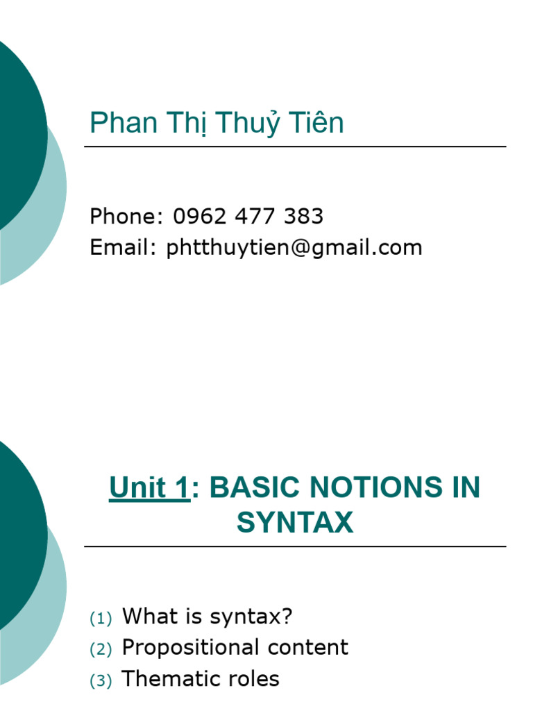 1.basic Notions | PDF | Predicate (Grammar) | Sentence (Linguistics)