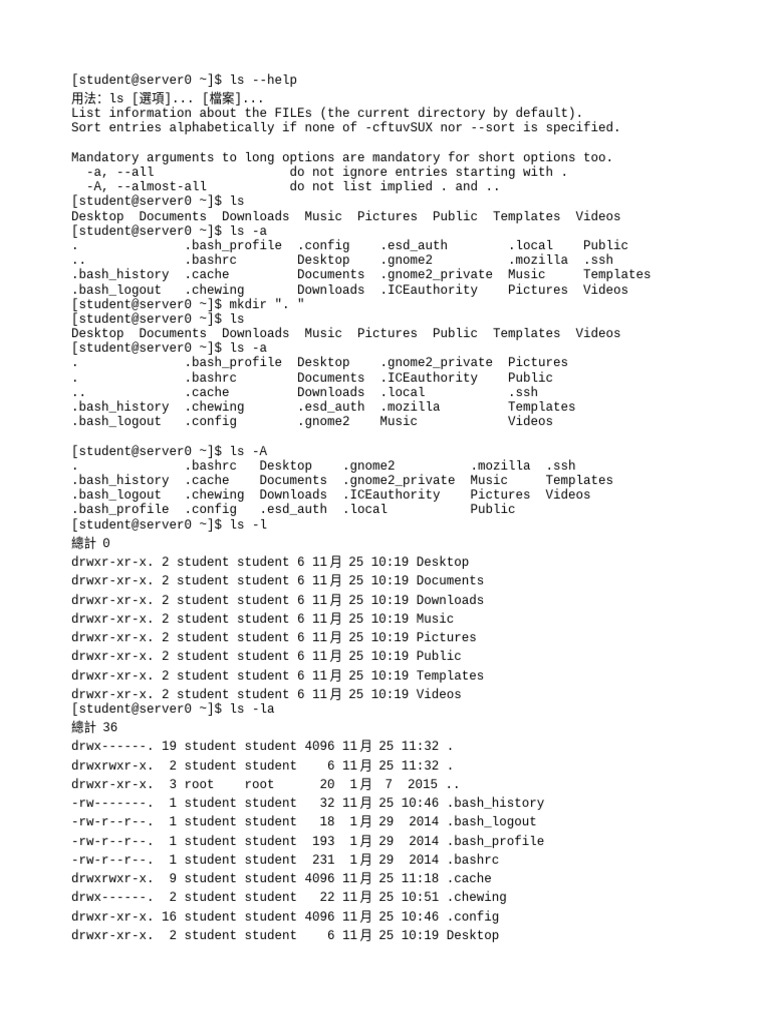1 Ls | PDF | Unix | Computing