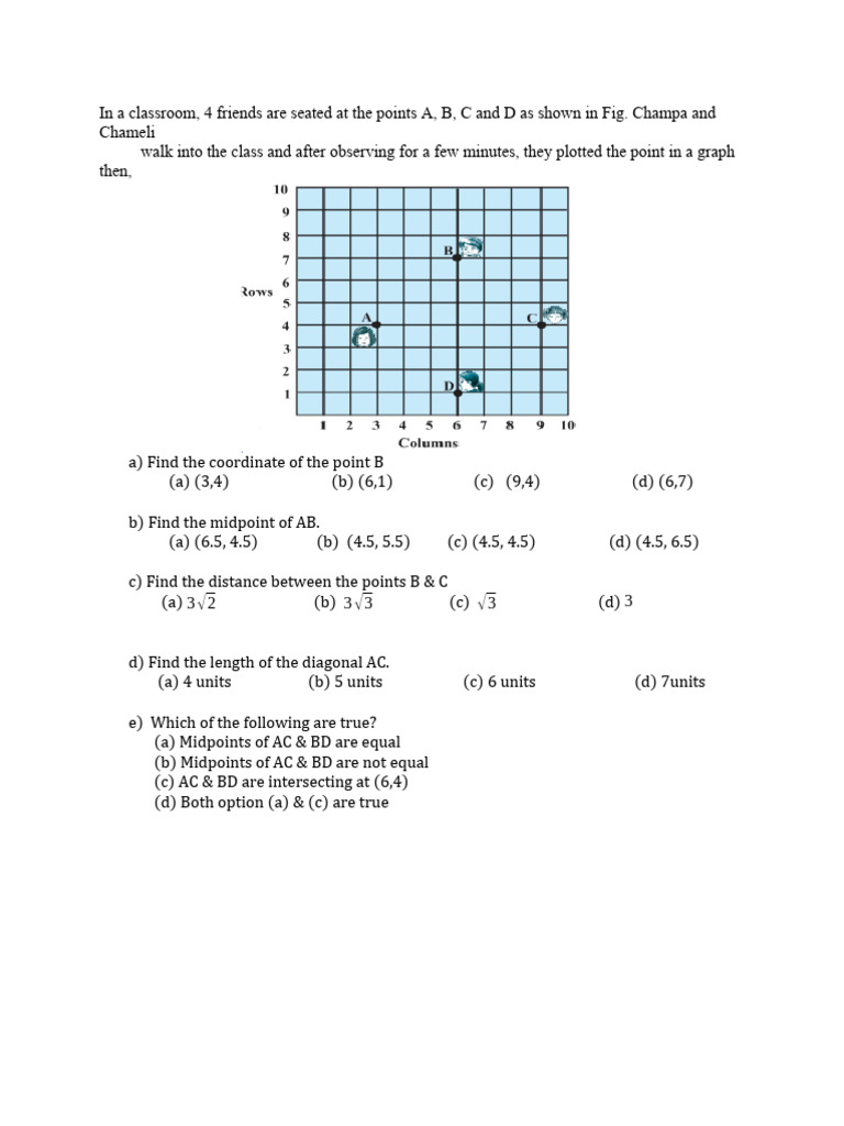 Coordinate Geometry Case Study Questions | PDF | Teaching Methods ...