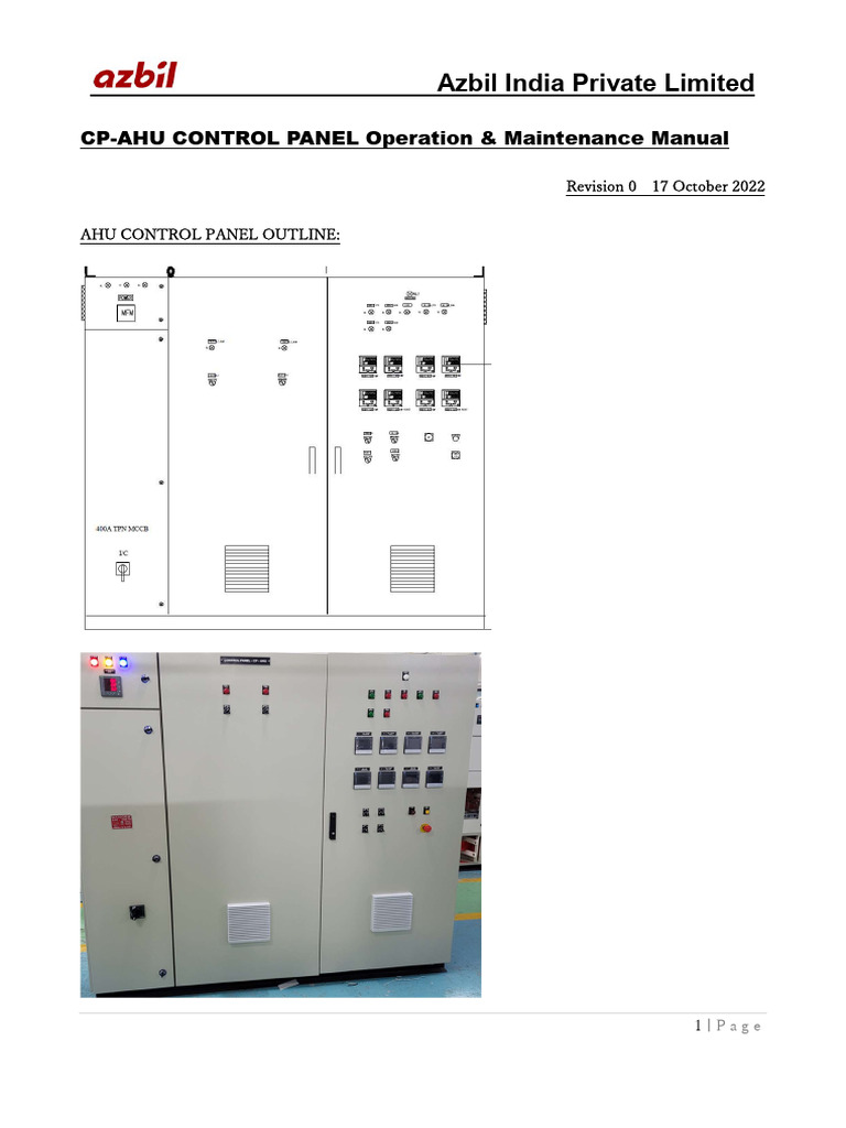 O&M Manual For Ms DAICEL SAFETY SYSTEM AHU CONTROL PANEL 17OCT2022 by ...