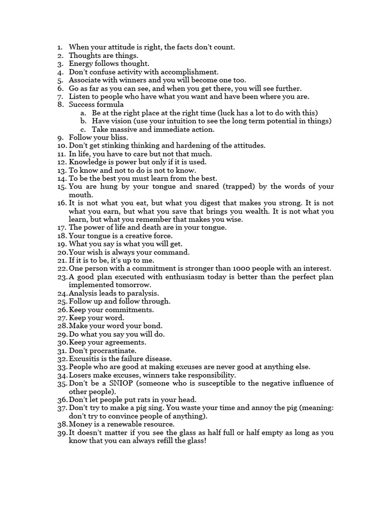 When Your Attitude Is Right, The Facts Don't Count | PDF | Thought | Faith