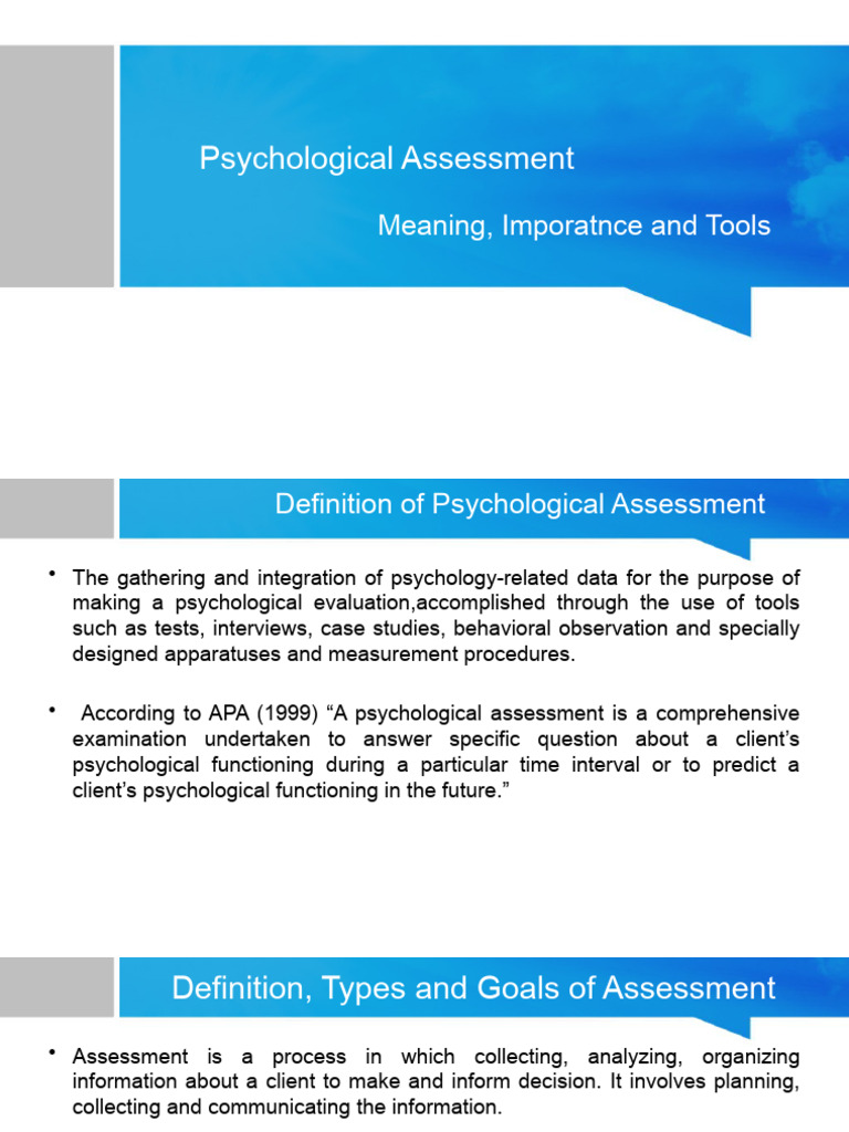 PSYCH Assessment | PDF | Psychological Evaluation | Psychological Testing