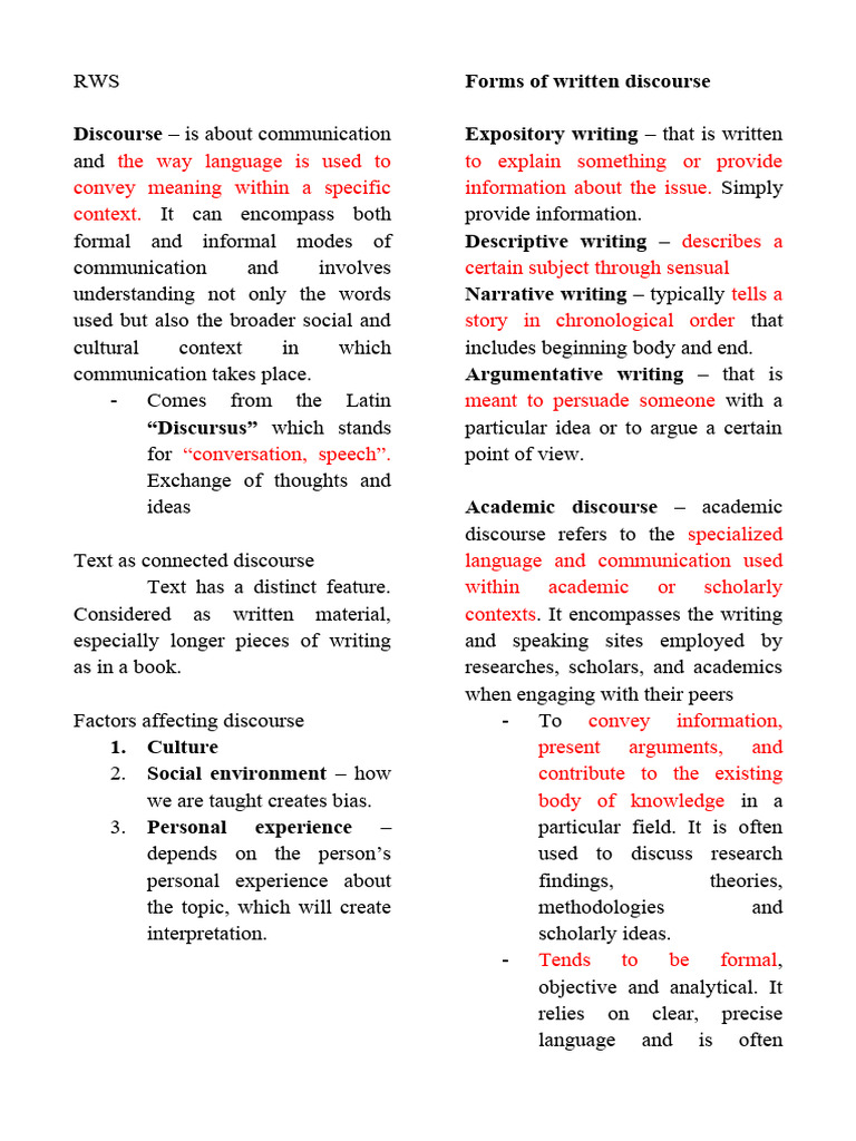 LESSONS | PDF | Discourse | Idea