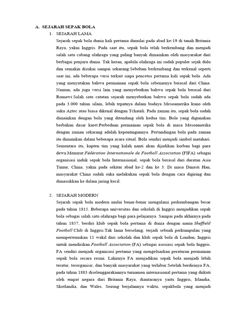 Sejarah Sepak Bol1 | PDF