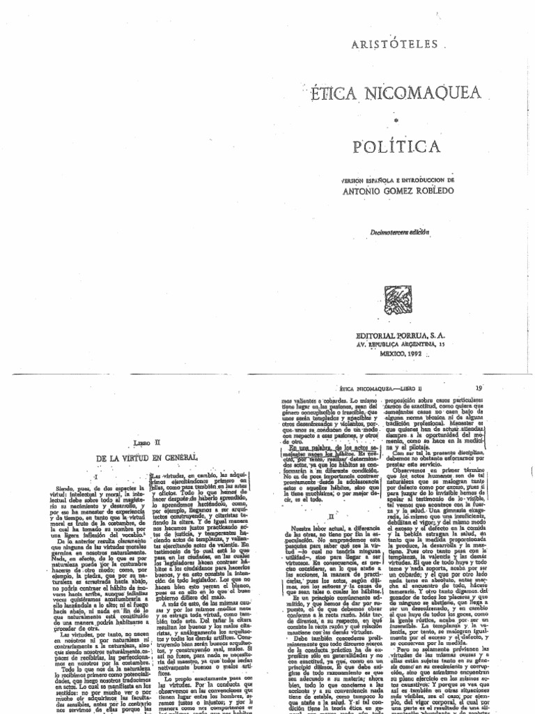 Ética Nicomaquea... Polít..aristóteles | PDF