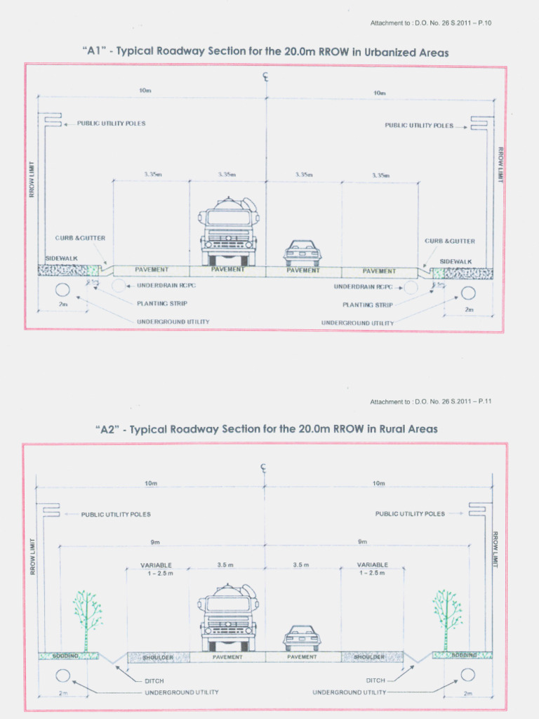 Typical Roadway Sections for RROW | PDF | Street | Structural Engineering