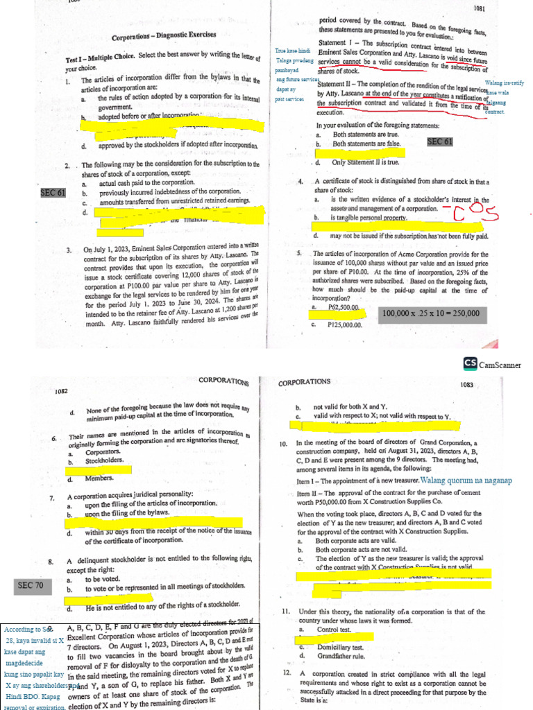 Corporation Qs PDF | PDF