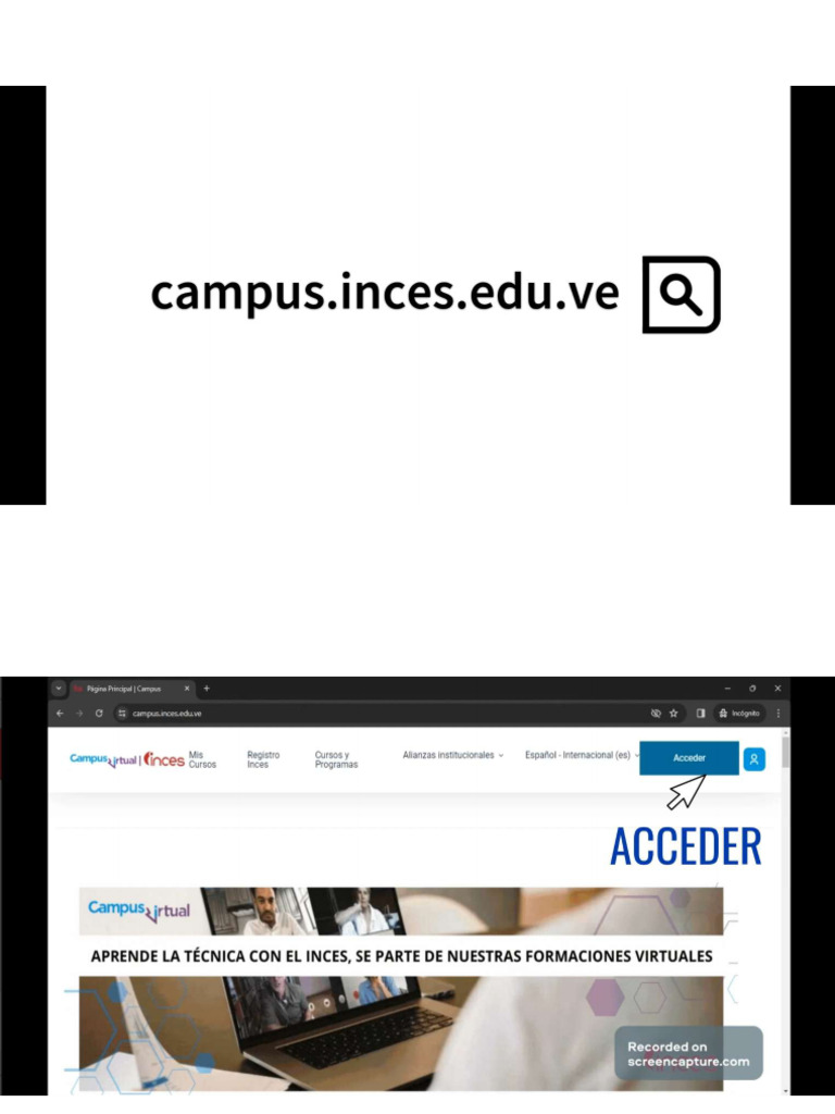 CÓMO INGRESAR AL CAMPUS Virtual Inces Venezuela | PDF