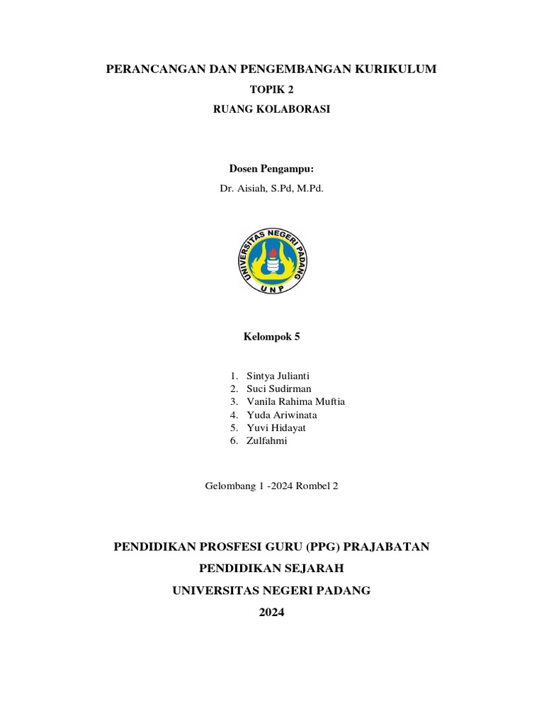 Topik 2 Ruang Kolaborasi (Kelompok 4) Perancangan Dan Pengembangan Kurikulum | PDF