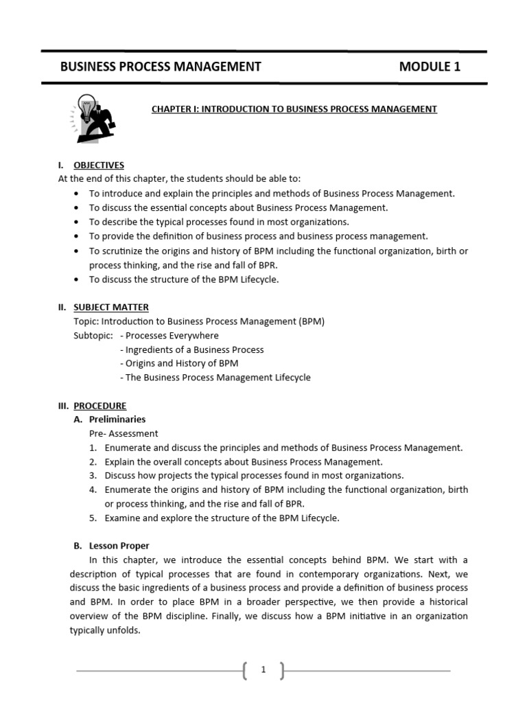 Assignment Module For Chapter 1. Introduction To Business Process Management | PDF | Business ...