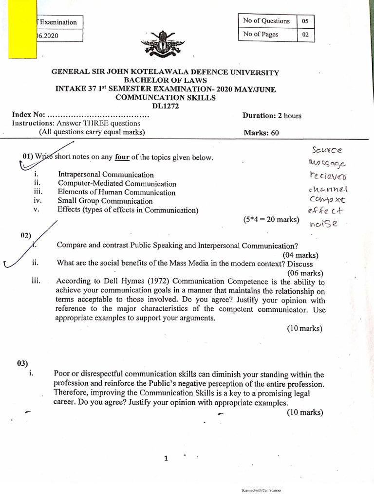 Com Skills Paper | PDF