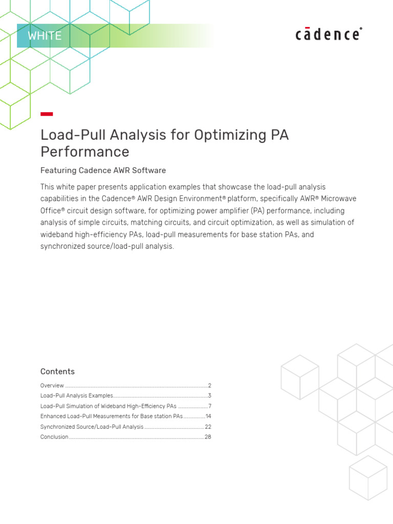 8156.load-Pull Analysis Optimizing PA-performance WP | PDF | Amplifier | Transmission Line