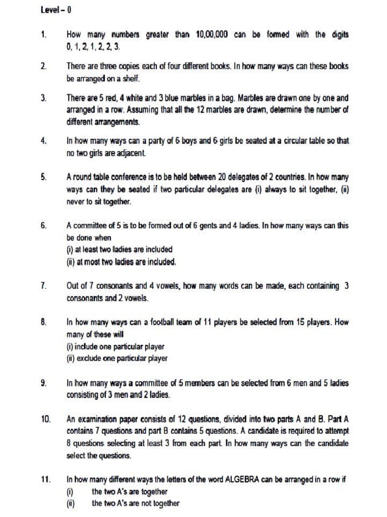 Combinatorics Problems and Solutions | PDF | Linguistics | Phonetics