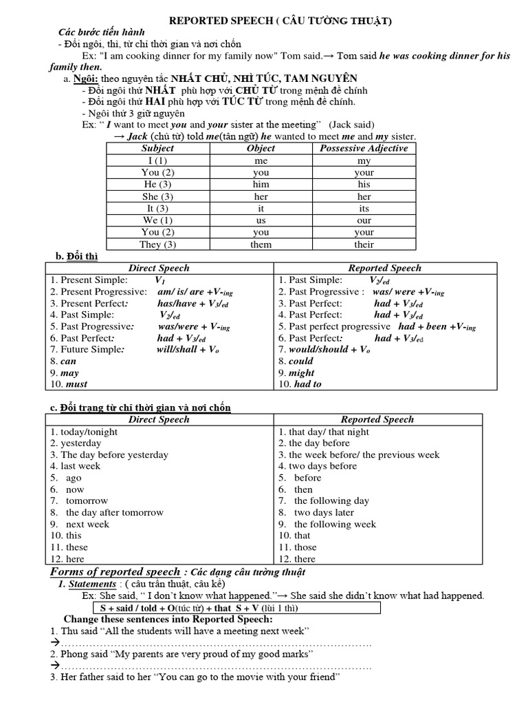 Reported Speech | PDF | Linguistics