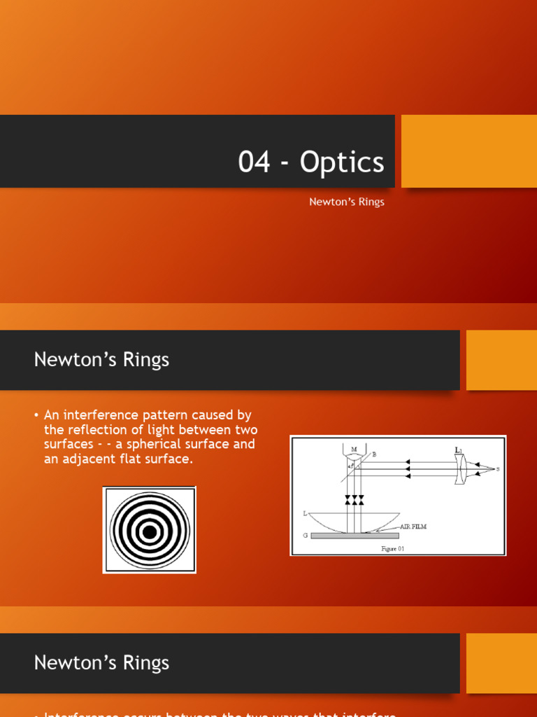 04-Newton Rings - Slides | PDF | Home & Garden | Science & Mathematics